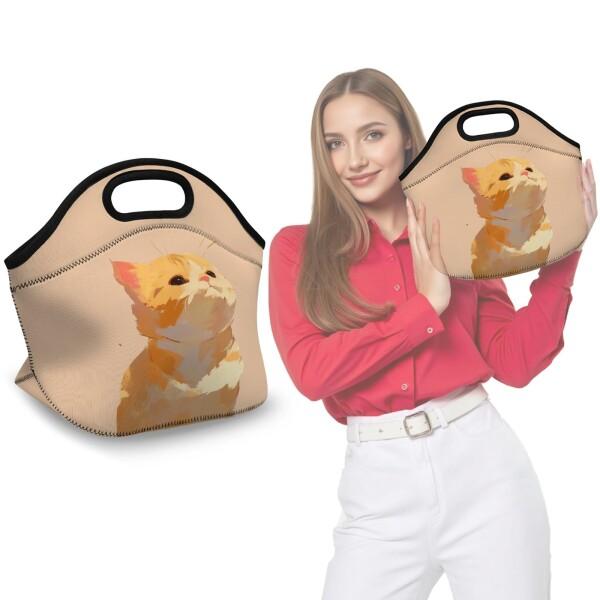 ペット柄 ランチバッグ 31×28×15cm デジタル印刷 学生用 通勤用 保温保冷 軽量 収納力強 可愛いデザイン商品コード：55080859241型番：001カラー：ベージュ可愛いペット柄で毎日を楽しく? 先進的なデジタル印刷技術を採用...