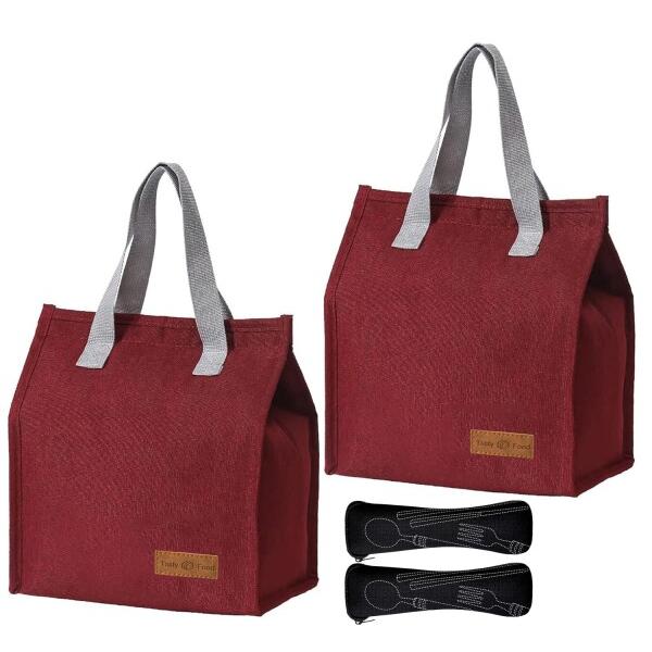 ランチバッグ 保冷バッグ 大容量 断熱袋 厚手保温バッグ ランチトートバッグ 保温バッグ 通勤 通学 ピクニック 仕事 オフィス 旅行用 男女兼用 1つの食器収納バッグ (レッド)商品コード：55080859256型番：biandangba...