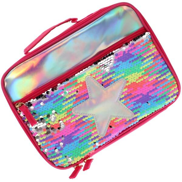 Garneck 保温保冷ランチバッグ 大容量 ポータブル スパンコールデザイン ピクニック用 弁当袋 9.8X7.5X2.8インチ 軽量 フードポーチ商品コード：55080859270優れた保温保冷機能:内側に断熱素材を使用し、食事や飲み物...