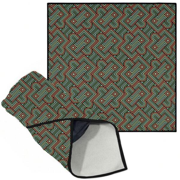 くっつきタオル 巻くだけ保冷ランチクロス 50*50cm 風呂敷 大判 お弁当包み くっつくタオル 折り畳み くっつくクロス カメラ 弁当箱 傘 化粧品 タブレット ペットボトル 水筒 (幾何学色C)商品コード：55080859734型番：...