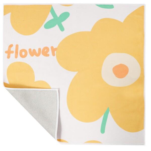 Senteria ランチクロス くっつきタオル くっつくクロス 風呂敷 ペタペタクロス ランチマット 弁当箱 包み 巻くだけ 折り畳み 吸水 ペタペタ 可愛い カメラ 水筒 化粧品 傘 ペットボトル 本 給食 学校 旅行 大人 サンフラワー...
