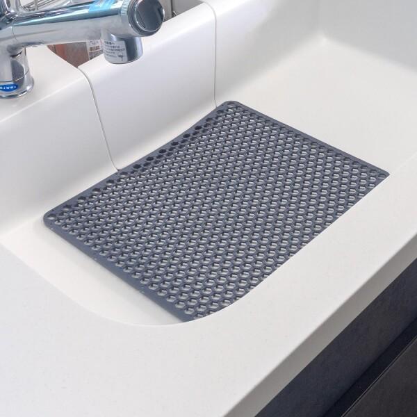 RK キッチン シンクマット シリコン 断熱マット シリコン品質管理認証取得済 滑り止め シンク 用 流し 保護 マット キズ 汚れ防止 耐熱温度230度 調理台 流し台 水切り 衝撃吸収 37.2cm ｘ 29.6cm グレー商品コード：...
