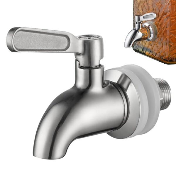 CHANGJIQ 瓶蛇口 16mm ステンレス製 樽用 酒樽用 ジャグ用 ビールサーバード ドリンクサーバー 焼酎サーバー ウォータージャグ お酒容器 ワイン容器 注ぐ交換蛇口 飲み物用 簡単な取り付け 耐腐食性商品コード：55080860...