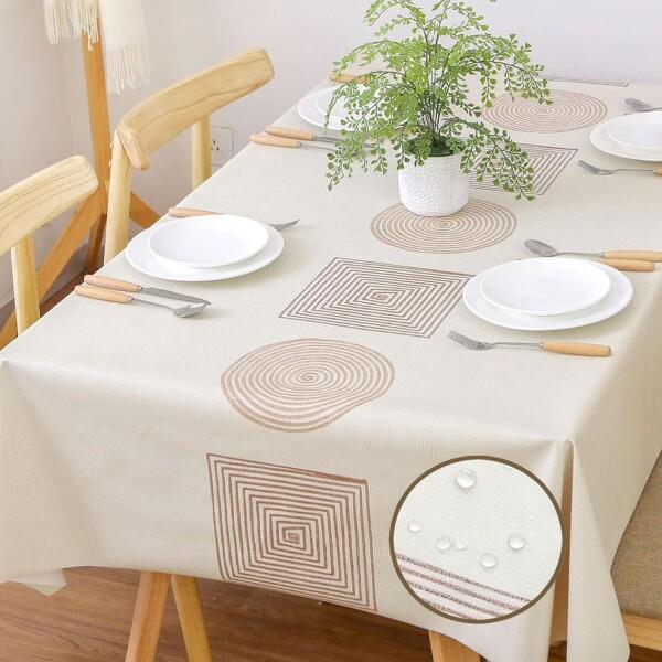 UmiHomeテーブルクロス ビニール 厚手 高級 おしゃれ テーブルカバー 撥水 加工 PVC製 正方形 tablecloth 汚れ防止 防水 防油 テーブルマット 高耐久 耐熱 北欧 お手入れ簡単 ずれにくい 厚手 家庭用／パーティー用...
