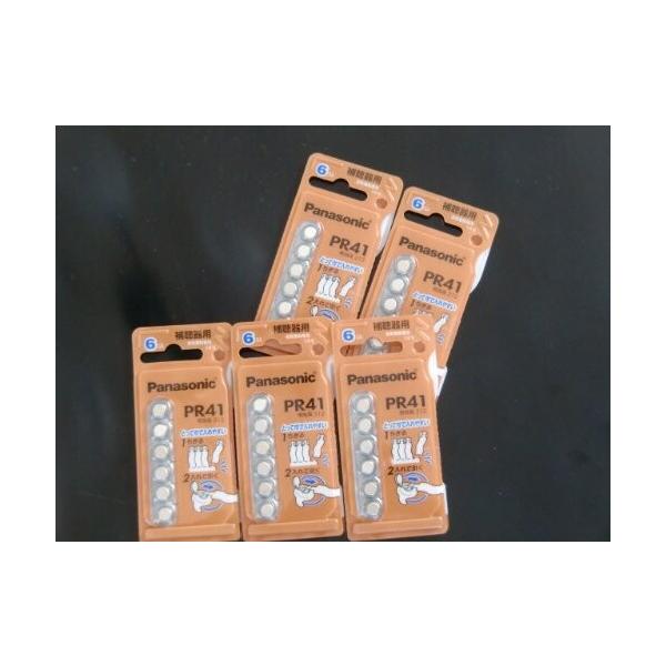 パナソニック社製・補聴器用空気亜鉛電池　PR41（312）　5パック商品コード：55080861139