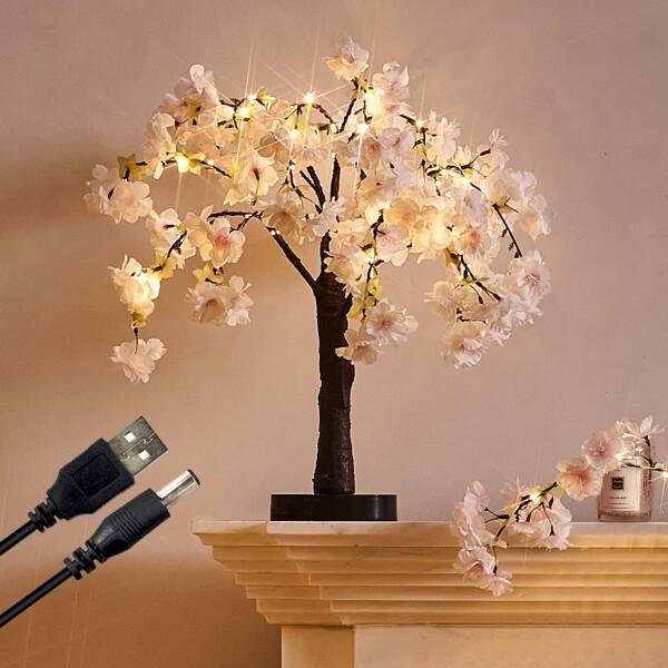 Hairui さくら ライト イルミネーション 造花 ツリー 40LED 桜 フラワー 光るお花 電池式 USB駆動 タイマー付き おしゃれ商品コード：55080861203型番：HR-BL40-CBT-18IN-JPサイズ：45 cmカラ...