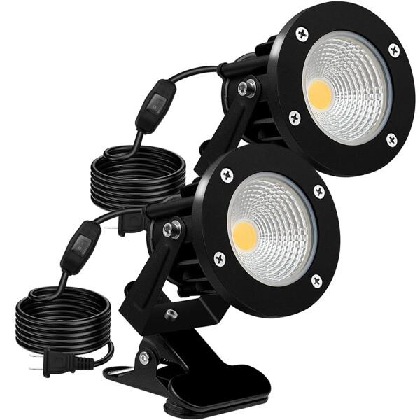 ledクリップライト 防水 20W 200W形相当 クリップライト 屋外 小型 スポットライト led クリップ コード長3m 中間スイッチ付 防雨 オクガイ 看板用ライト 屋外 看板照明 看板灯  (3000K 電球色 2個セット)商品コ...