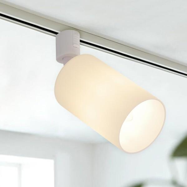 Cerdeco やさしい乳白ガラスの灯り 筒型ダクトレール用照明 ライティングバー用スポットライト ライティングレール 180°角度調節可能 レトロなミルクガラス 取付簡易 インテリア空間 間接照明 天井照明 LED対応 E12 ランプ別売...