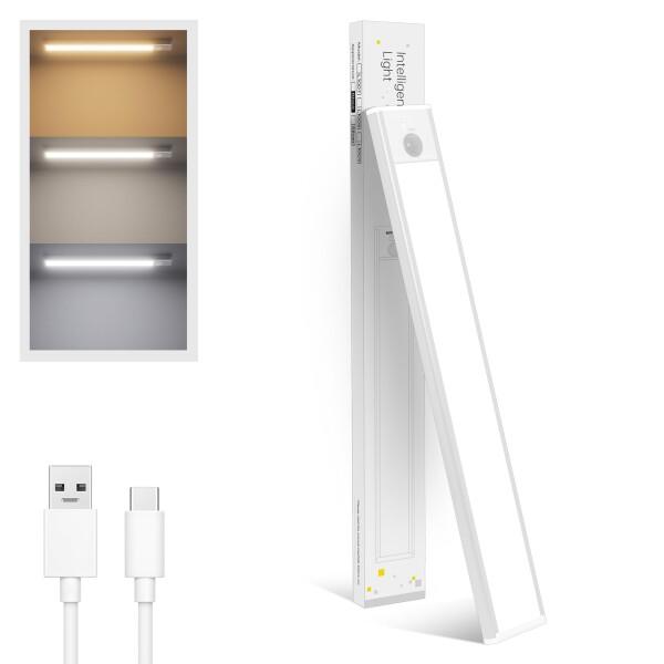 LUTW 人感センサーライト 室内 充電式 LED バーライト 足元灯 手元灯 超薄型 30cm 3色切替 自動・手動点灯 マグネット着脱式 フットライト 配線工事不要 省エネ 長寿命 高感度 高輝度 部屋 玄関 廊下 階段 キッチン 棚、...