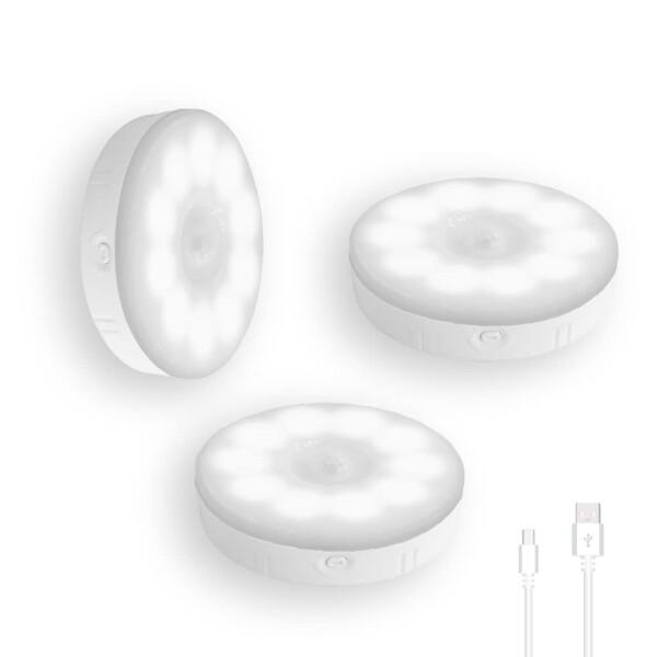 NeoClear 充電式 スイッチ付き LED人感センサーライト 室内 明暗センサー マグネット 両面テープ付き 3個入 昼白色商品コード：55080861379カラー：昼白色３個入Material: ABSRoom type: リビングル...