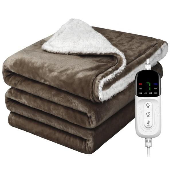 KOCEEY 電気毛布 掛け敷き兼用 188×130cm電気ブランケット 電気ひざ掛け 3分速暖 恒温加熱 ダニ退治 7段階温度調整 6段階切タイマー ふわふわ 暖房器具 省エネ 自動電源オフ 過熱保護 丸洗い可 厚手生地 毛玉なし 頭寒足...