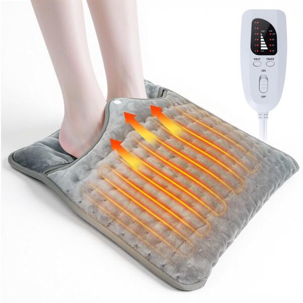 Ninonly フットウォーマー 電気足温器 足元ヒーター 両面発熱 足温器 6段階温度調節 4段階タイマー 洗濯機洗濯可 省エネ 冷え性対策 お宅用/オフィス用 日本語取扱説明書付き(薄いグレー)商品コード：55080861950型番：F...