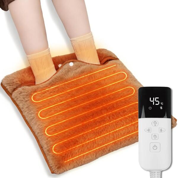 足温器 電気毛布 フットウォーマー ホットマット 足元ヒーター ホットカーペット 電気座布団 ミニ 一人用 切りタイマー付き あったかグッズ 電気暖房商品コード：55080861952型番：FY-HW1616カラー：ディープブラウン【両面加...