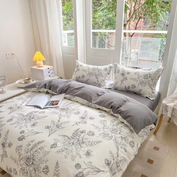 BUKAROOM 布団カバー 花柄 掛け布団カバー 寝具カバー 花柄 おしゃれ ダブルファスナー （布団カバー 単品販売） (掛カバー170*210cm, Black)商品コード：55080862616型番：RH-ZCHサイズ：掛カバー17...