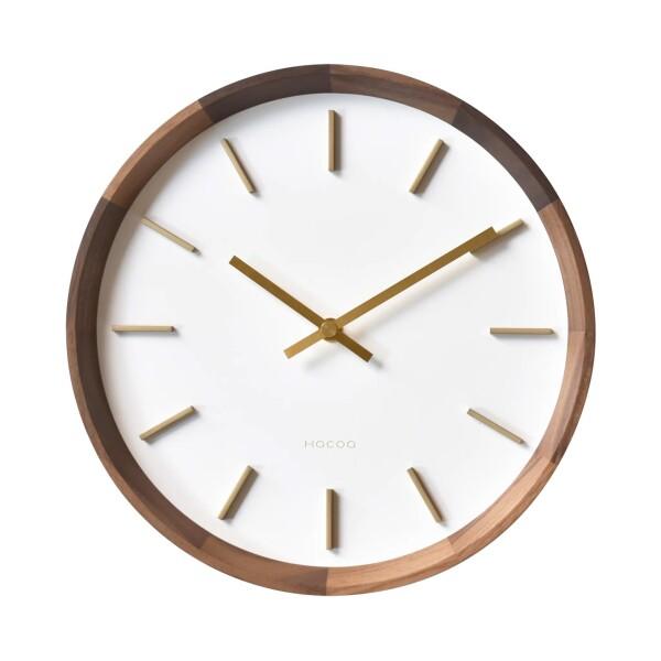 「Frame Clock Circle」オフィスやリビングをシックに演出 ウォールナットとメープルの真鍮が印象的な木製壁掛け時計 (ウォールナット-ホワイト)商品コード：55080863439型番：H173サイズ：W 260×D 45×H ...