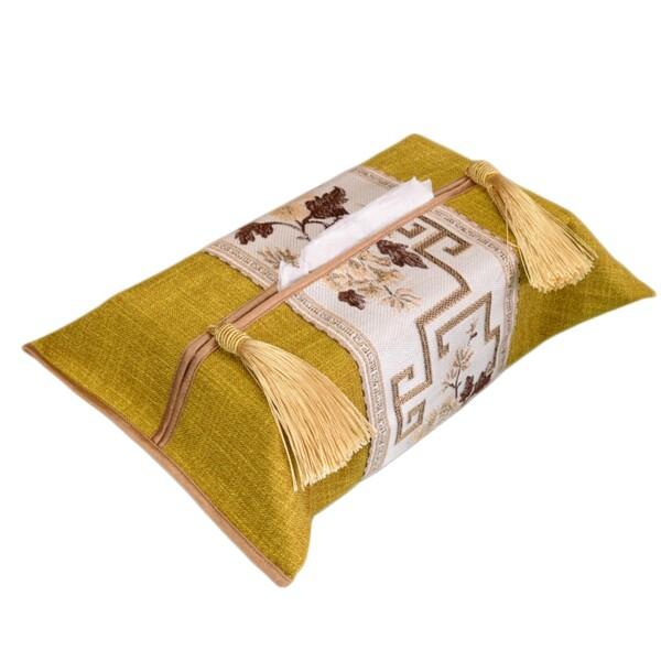 (KAIYU) ティッシュケース ボックスティッシュ収納 布 麻 ティッシュカバー アジアンモダン(イエロー)商品コード：55080863747型番：KTC-CU548-YLサイズ：スモールカラー：イエロー【生活感を隠す!お洒落なティッシュ...