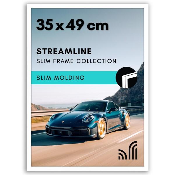 Americanflat 35cm x 49cm 額縁 パズルフレーム 軽量・安全・透明な1mm PS保護パネル付き 細枠デザイン（壁掛け） - ホワイト（ストリームラインコレクション）商品コード：55080863910型番：METLX35...