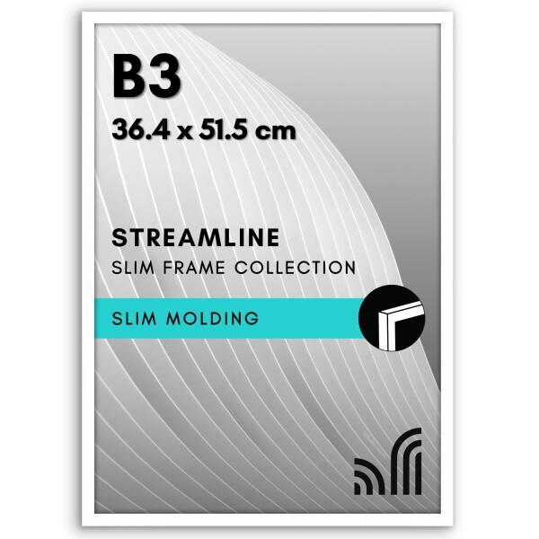 Americanflat B3 額縁 フォトフレーム 軽量・安全・透明な1mm PS保護パネル付き 細枠デザイン（壁掛け） - ホワイト（ストリームラインコレクション）商品コード：55080863911型番：LXB3WHTサイズ：B3カラー...