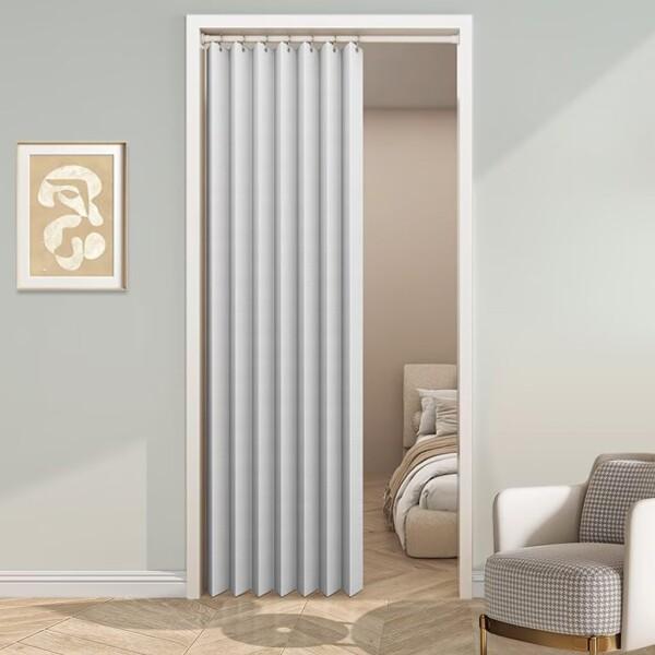 唐土工房 間仕切りカーテン 断熱 のれん 遮光 一級遮光 1級 暖簾 おしゃれ ロング 200cm丈 120cm幅 1枚 アコーディオンカーテン 間仕切り ドアカーテン 突っ張り棒カーテン 防寒保温 防音 無地 厚手 省エネ 冷気遮断 目隠...