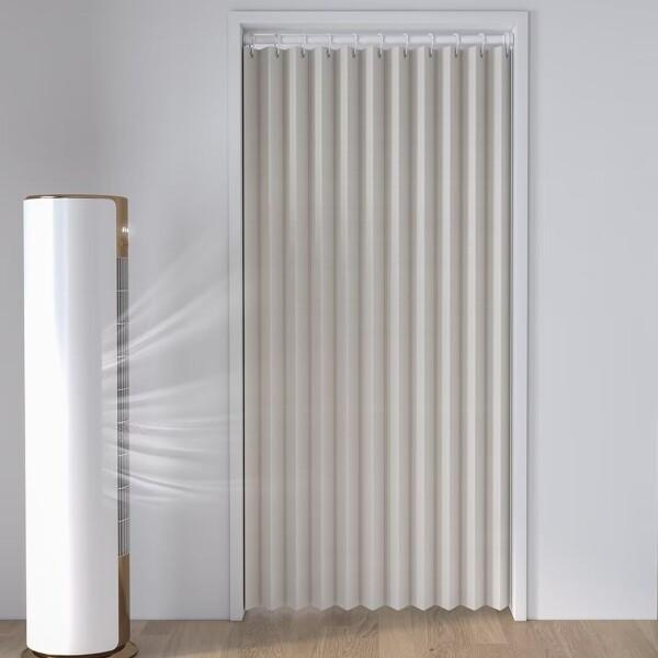 GMUMU 間仕切りカーテン のれん 断熱保温 1cmオーダー可 おしゃれ アコーディオンカーテン 防音 冷気 間仕切り パタパタカーテン 無地 形状記憶 部屋 目隠し 遮光遮像 シャワーカーテン 防水 防カビ 取付簡単 無地 厚手 玄関 ...