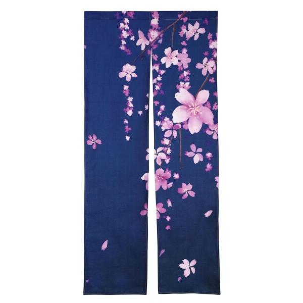 next.design のれん 暖簾 180cm丈 桜 夜桜 しだれ桜 春 花 ロング 丈 飾り 装飾 おしゃれ 和風 和 モダン 北欧 ロング 可愛い 突っ張り棒 暖簾 間仕切り 押し入れ クローゼット 洗面所 脱衣所 棚 玄関 インテリ...
