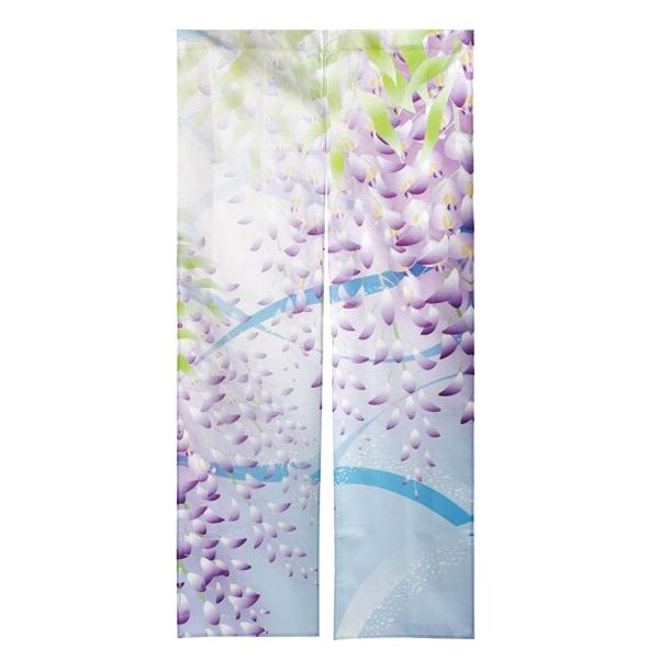 next.design のれん 暖簾 藤 藤の花 藤棚 ロング丈 180cm 春 紫 飾り 装飾 おしゃれ おもしろ かわいい 和風 和 モダンロング 可愛い 紺 突っ張り棒 暖簾 間仕切り 押し入れ クローゼット 脱衣所 棚 玄関 インテ...