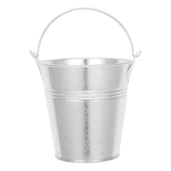 BESTonZON ブリキバケツ ミニバケツ 花 9cm 多肉植物 鉢カバー おしゃれ トタン 取手付き 金属製 ゴミ箱 小物入れ 亜鉛めっき ガーデニング インテリア 雑貨 シルバー 耐熱 防火 アウトドア 卓上 ペン立て カトラリースタ...