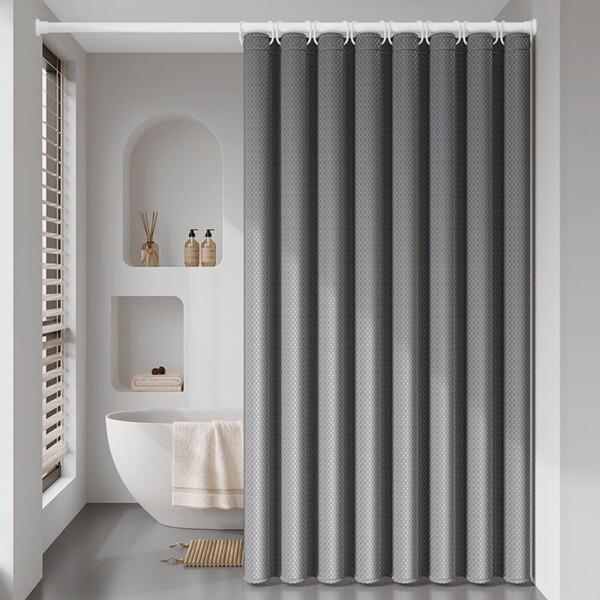 Nnamiiko シャワーカーテン 240cm丈 防水 防カビ 突っ張り棒カーテン ユニットバス お風呂カーテン 間仕切り 目隠し お風呂窓 断熱保温 カーテンリング付き バスカーテン 撥水加工 透けない つっぱり式 キッチン ホテル バス...