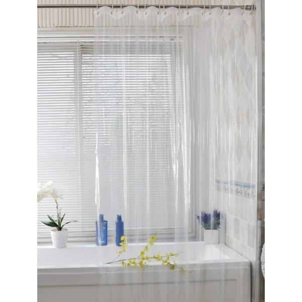 himsyuden 120*180cm シャワーカーテン 透明カーテン ユニットバス 間仕切り バスルーム 防水防カビ加工 お風呂用 目隠し バス用品 ユニットバス 浴室 撥水速乾 リング付き 取付簡単 洗面所 お風呂場適用商品コード：55...