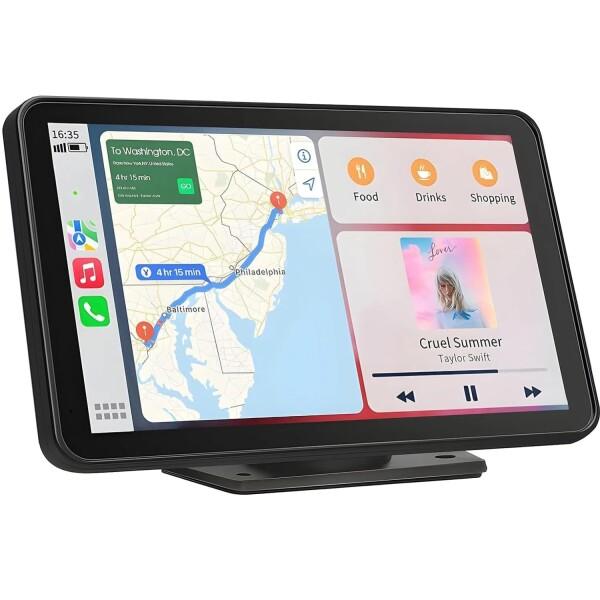 ディスプレイオーディオ 7インチ ポータブル カーオーディオ バックカメラ付き CarPlay＆Android Autoに対応 カーナビ オーディオ一体型ナビ AirPlay機能付き Android Cast機能付き WiFi Blueto...