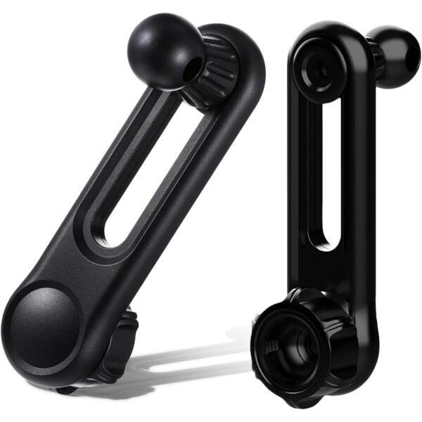 17mmボールマウント 2個 延長アダプター 360°回転 2.04インチ (52mm) 長さ調節可能アームカーエアベント電話ホルダー GPS CDスロットマウントに対応商品コード：55080865843カラー：ブラック【幅広い互換性】ユニ...