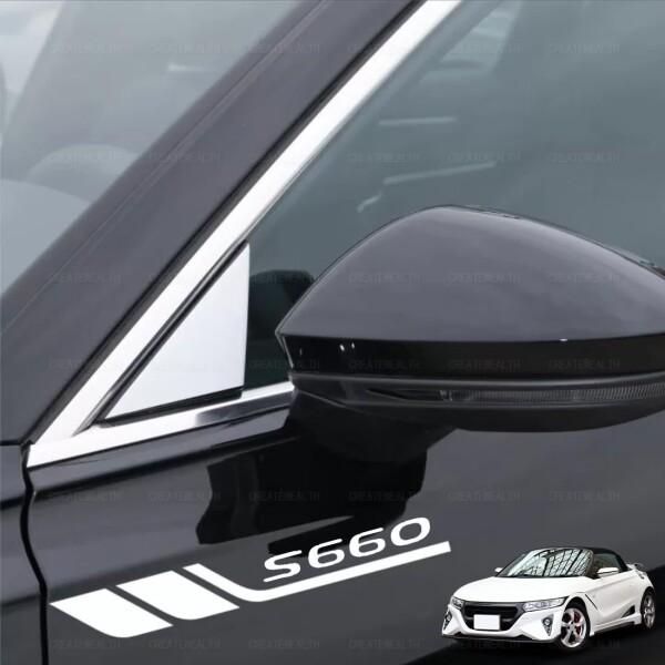 新型用 車 ステッカー デカール サイド ドレスアップ フェンダーステッカー Modulo X/Alpha/Beta などの車種に適用 反射 耐熱 防水ステッカー 左右1枚ずつ 多位置貼付可能 （S660 ，ぎんはく）商品コード：55080...