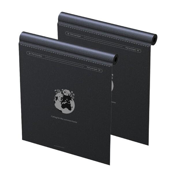 車ゴミ箱ごみ袋 車用ゴミ袋オーガナイザー ゴミポケット ゴミ箱使い捨て収納袋車 防水大容量 取り付け簡単 カー用品折りたたみ式 車載ホルダーシートバックポケット 使いやすい コンパクト省スペース 1ロール20枚（ブラック 2ロール）商品コー...