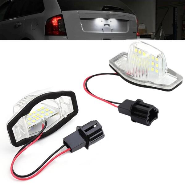 KASELIN LEDナンバー灯 ホンダ車種対応 Crosstour/CR-V/FR-V/HR-V/Insight/Jazz/Odyssey 高輝度18連LED ナンバー灯 （ 2個セット）純正交換用 長寿命 省エネ 簡単取付 車検対応ホワ...