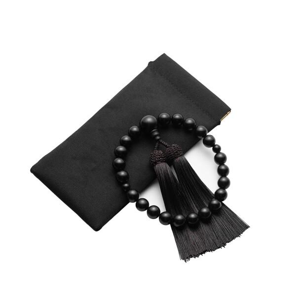 繁樓藝雕 数珠 男性用 念珠 数珠袋付き 縞黒檀 艶あり 22玉 正絹頭付房 (房色：褐色) 全ての宗派に使用可能 精巧な包装商品コード：55080868389型番：SZ-HT-HT-KFSF-001カラー：黒檀-褐色(房)?念珠の材料:念...