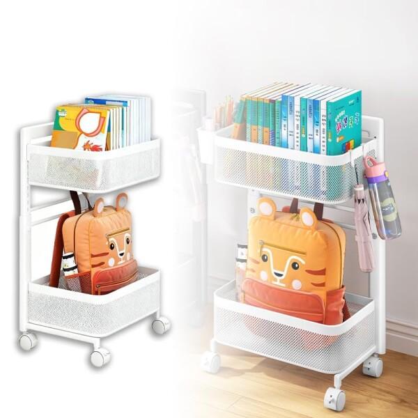 Gevvnssスチールラック 2段 キッチンワゴン キャスター付き 移動便利 デスク下収納 組立簡単 ツール付き 鞄 教科書 書類 調味料 スナック 勉強室 キッチン オフィス リビング ホワイト商品コード：55080868983型番：34...