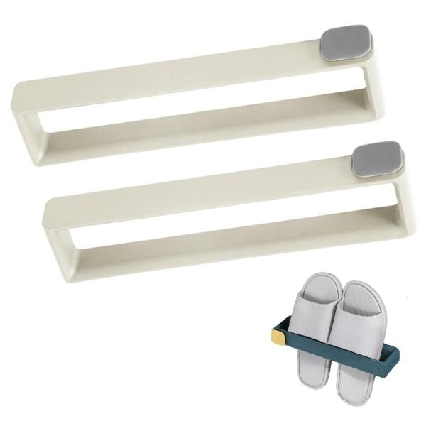 Refoiner スリッパラック 壁掛け おしゃれ スリッパ立て タオル掛け 鍋蓋スタンド スリッパ置き 穴あけ不要 壁面に傷つかない 取付簡単 省スペース 多機能ラック 安定性 室内サンダル収納 玄関 浴室 廊下 台所 ベランダ対応 靴置...