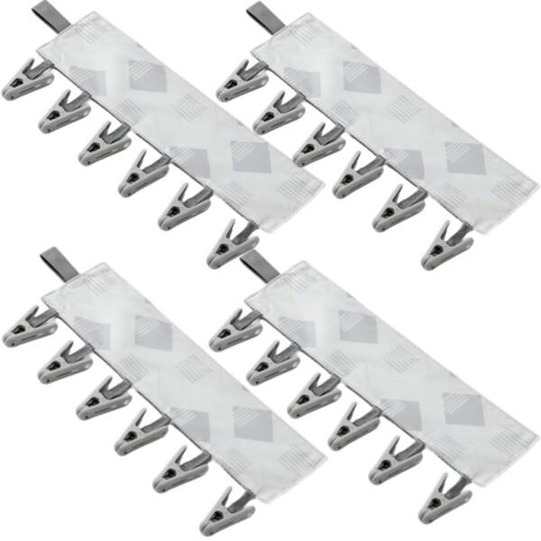 4セット ハンガーピンチ，BetterJonny 旅行用 携帯ハンガー 洗濯ピンチ 旅行 洗濯グッズ 折畳み携帯ハンガー 24ピンチ収納 トラベル 洗濯バサミ 入院グッズ 折畳み 省スペース（グレー・チェック）商品コード：550808698...