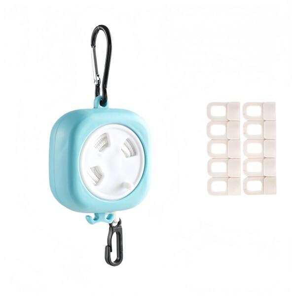 洗濯ロープ 物干しロープ 旅行 洗濯 物干し竿 ものほしざお 屋外 防風 長さ調整可能 最大10メートルまで持ち運びやすい物干し 保持クリップ10個付属（青）商品コード：55080869938型番：PEOSD91サイズ：小カラー：ブルー【複...