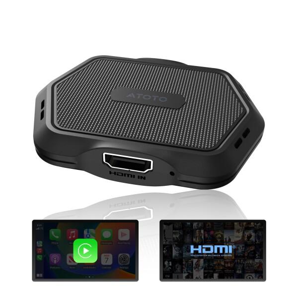 ATOTOMOVE CarPlay AI Box ワイヤレス CarPlayボックス 車載マルチメディアアダプター iPhone＆Android Auto対応 プラグ＆プレイ Bluetooth対応 OTAアップデート対応 グラファイトヘッ...