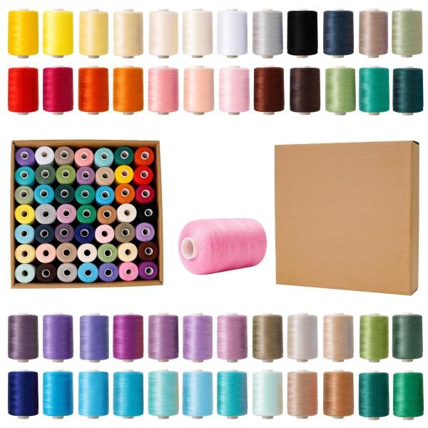 Windman 49色 ミシン糸 セット 60番 1000ヤード巻 大容量 たっぷり使える 普通地用 家庭ミシン用糸 手縫い糸商品コード：55080870228型番：WDM-888カラー：混色1000Y巻X49色。60番手。素材:ポリエステ...