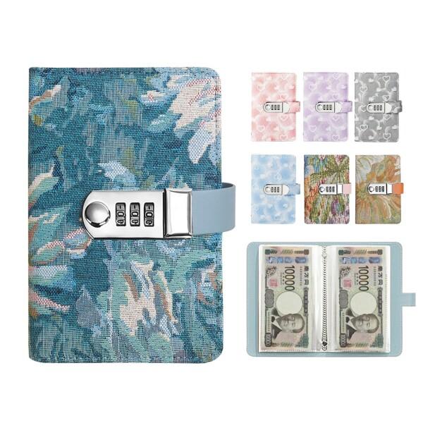 お札 貯金箱 貯金バインダー 貯金手帳 お金仕分け 封筒貯金 お金管理 ファイル バインダー お札 コンビネーションロッ 取扱説明書付き 貯金計画 災害グッズ (青い花)商品コード：55080870969型番：SFTRADEサイズ：ワンサイ...