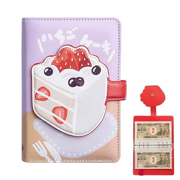 (NATUAKE) 貯金バインダー 貯金手帳 お札 100枚収納 PUレザー 可愛い お小遣い貯金 貯金ファイル 貯金ノート (ケーキ)商品コード：55080870971型番：LP29サイズ：A6カラー：パープル明確な目標管理:専用内頁で目...
