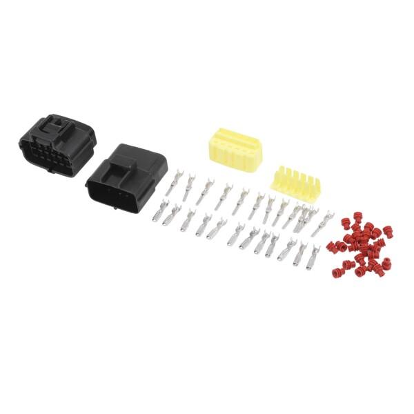 INFINAUTO 12ピン車載用電気ワイヤーコネクタープラグキット 1.8mmシリーズ車両RVトラック用メスオスケーブル端子ハウジング ブラック イエロー 1セット商品コード：55080871313型番：IFN240426a000066j...