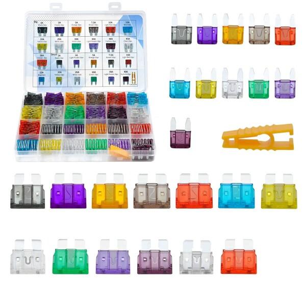 MOACCE 250PCS 平型ヒューズ 2A/ 3A/5A/ 7.5A/10A/ 15A/20A/ 25A/ 30A/ 35A/ 40A/ 45A/50A 車の刃のヒューズの分類のキットの海洋、RV のキャンピングカー、ボート、トラックの...
