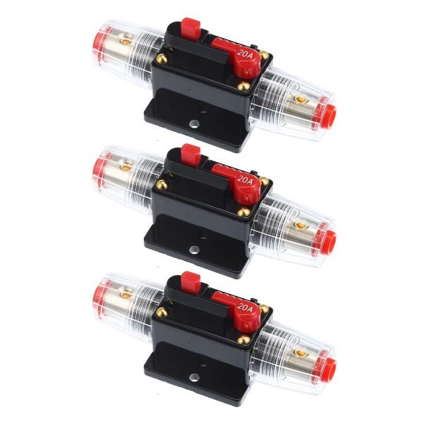 A ABSOPRO 車 回路のリセット ブレーカー 20A DC 12-48V サーキットブレーカー ヒューズホルダー カーオーディオ マリンボート ステレオスイッチ インバーター (3個)商品コード：55080871511型番：aopro...