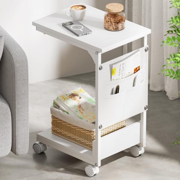 Holdm サイドテーブル キャスター付き ナイトテーブル サイドテーブル ベッド横 おしゃれ コの字 移動便利 ソファ スリム 小型 (ホワイト)商品コード：55080874437型番：LQ-BJサイズ：幅37×奥行き26×高さ54(キャ...