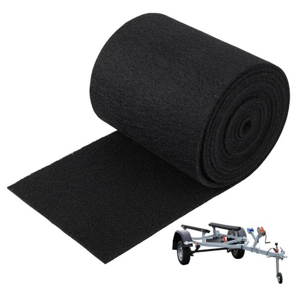 BENECREAT 5ｍｘ22.8cm 6mm超厚 ボートトレーラーカーペット 粘着なし マリンカーペット ポリエステル マリングレード トレーラー、バンク、プランク、ボート、リフトレール、屋外交換ライナー用 ブラック商品コード：55080...