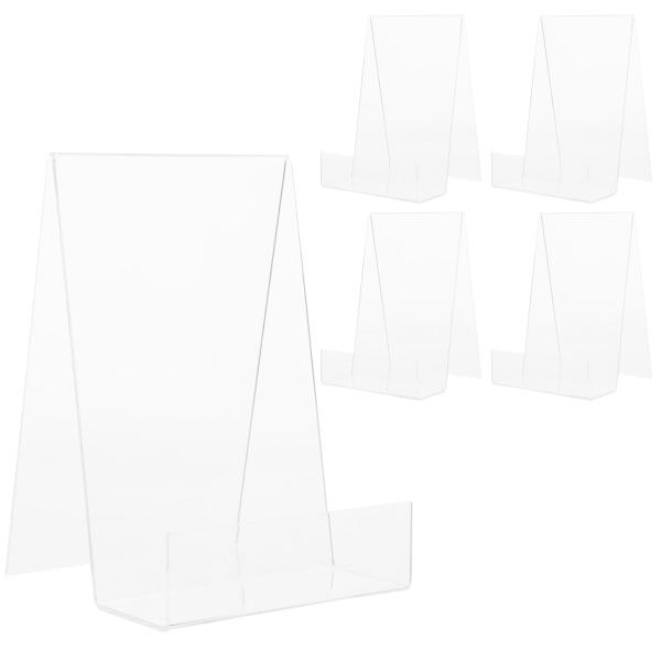 DECHOUS ブックスタンド アクリル 透明 5個セット 展示 ディスプレイスタンド 本立て 書見台 タブレット 写真立て お皿 什器 卓上 商品陳列 カタログ 雑誌 CD用商品コード：55080874882型番：210E18458232...