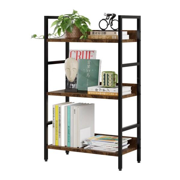 Druvia オープンラック 3段 本棚 収納棚 スリム ラック シェルフ おしゃれ 木目調 幅60×奥行30×高さ100cm リビング 寝室 玄関対応 ブラウン商品コード：55080875593型番：DR-JP-2508Rサイズ：三段カラ...